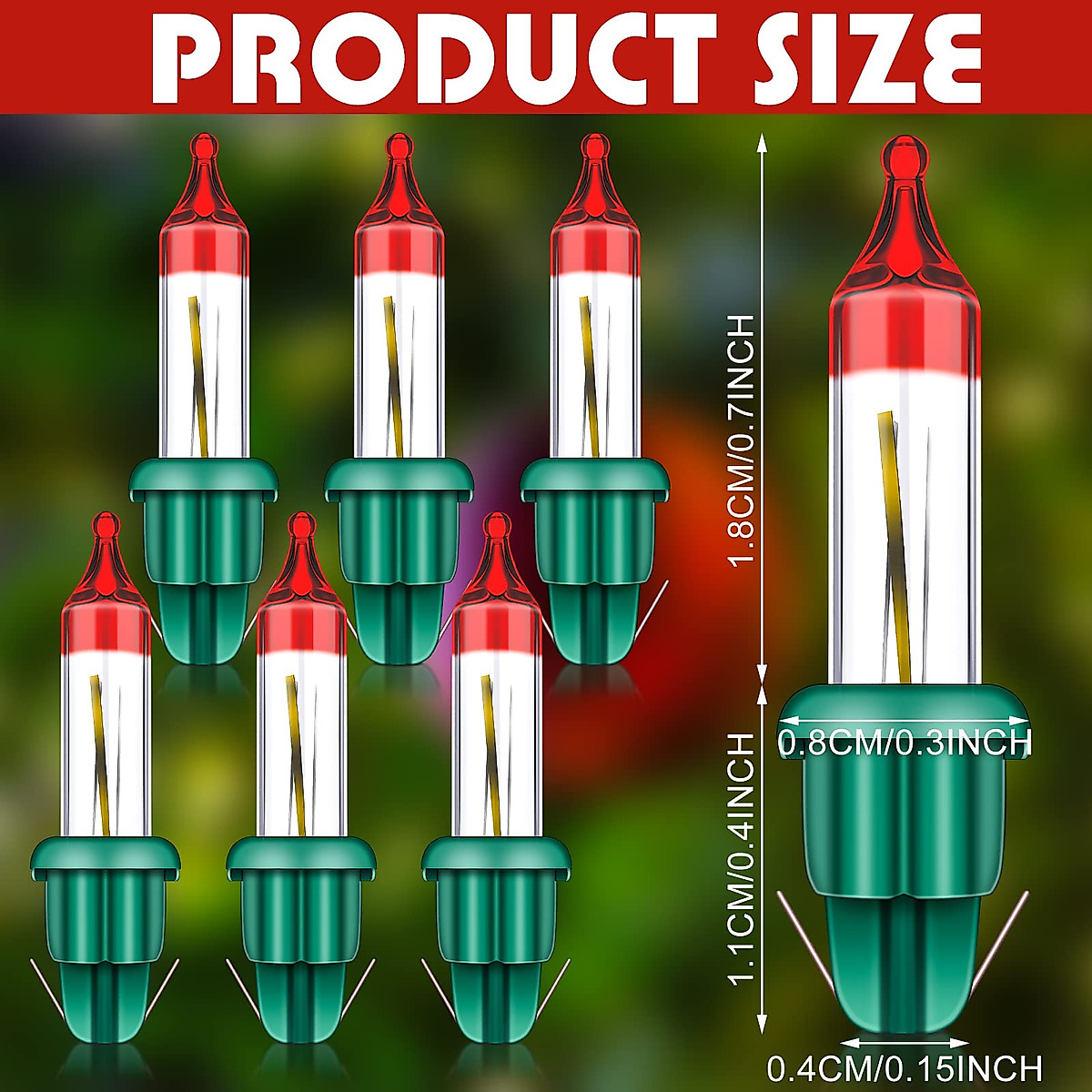 6 Pcs Christmas Flasher Replacement Mini Bulbs 3.5 V/ 0.17 A Incandescent Flash Bulbs String Light Replacement Flash Bulbs Clear Light Bulbs with Base Flasher Bulbs for Christmas Lights (Green)