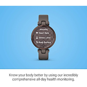 Garmin Lily™, Small Smartwatch with Touchscreen and Patterned Lens,Heart Rate Monitor Dark Bronze