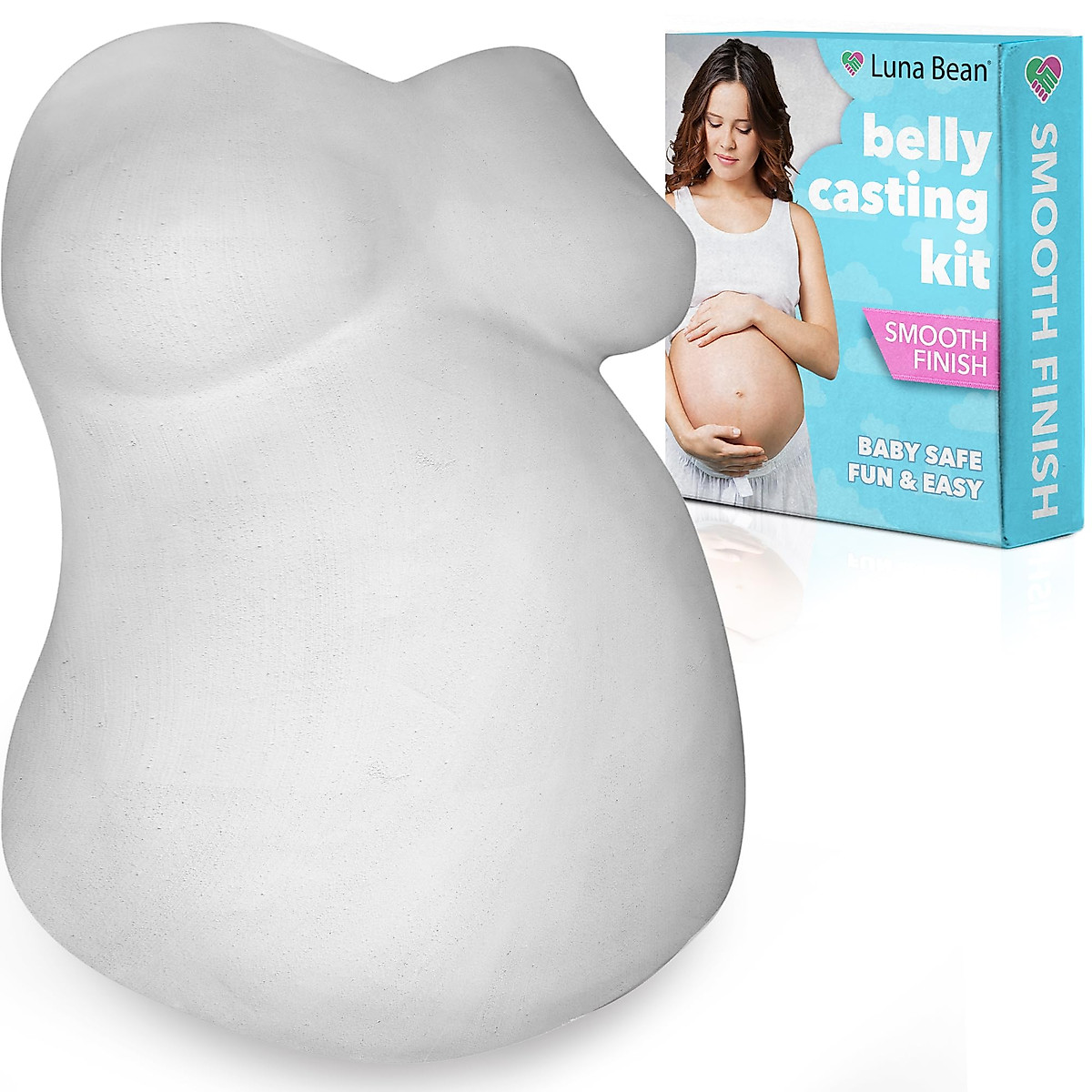 Luna Bean Deluxe Belly Casting Kit, Easy Pregnancy Belly Cast with Smooth Finish - Gifts for Expecting Mom, Baby Nursery Décor Keepsake, Pregnant Mom to Be Gift, Pregnancy Must Haves