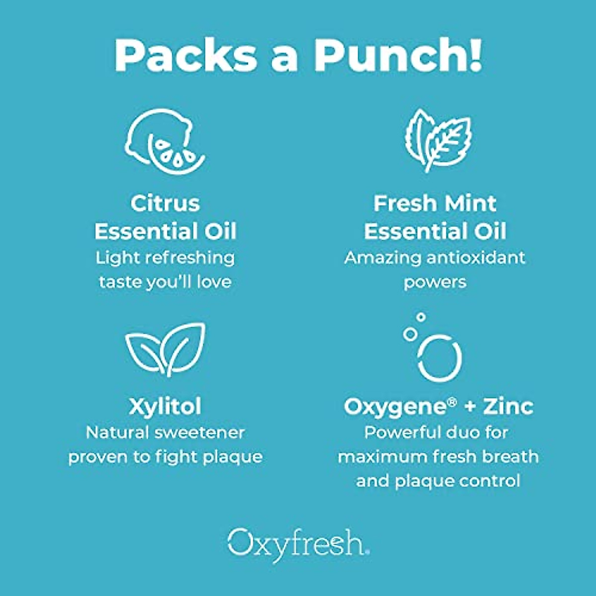 Premium Oxyfresh Maximum Fresh Breath Lemon Mint Toothpaste - Clean Teeth & Fresh Breath - Natural Essential Oils & Natural Xylitol to Help Fight Tartar - SLS & Fluoride Free, 3-5oz