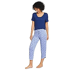 Jockey Women's Sleepwear Cooling Comfort Tapered Capri, Faint Floral, M