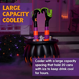 JOYIN 3.2FT Halloween Inflatable Witch Legs in Cauldron Cooler, Halloween Cooler for Drinks, Decoration Theme Party Décor, Party Supplies for Halloween Parties, Lawn Inflatables Home Family Outside