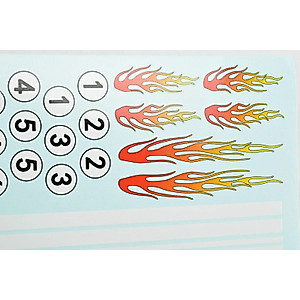 VRC Hobbies 1/24 Model Car Waterslide Decal Sheet W/Flames, Numbers & Stripes #5050