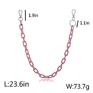 Sither Color Acrylic Jean Chains Wallet Chain Pocket Chain Belt Chains Keychain Hip Hop Punk Jean Pants Wallet Chains for Women and Men Gift on Halloween (pink)
