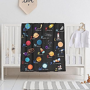 Planet Alphabet Blanket Special Blanket Gift for Woman Man Boys Girls, Soft Flannel All Season Home Room Bed Couch Sofa Living Room Dorm 76 * 102cm