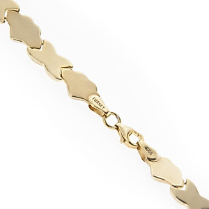 MCS Jewelry Stampato XOXO Friendship and Relationship Necklace Two Tone Sterling Silver 925 (Length: 17")