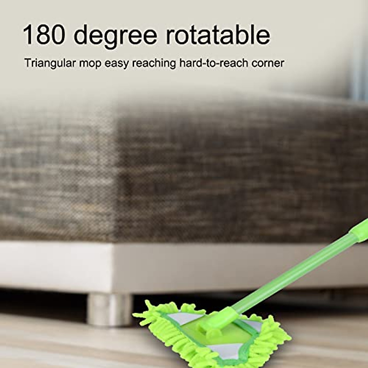 Extendable Mop 180 Degree Rotatable Triangular Cleaning Mop - Floor Cleaner, Glass Cleaner, and Versatile Cleaning Tool for Home, Wall, Ceiling, and Floors