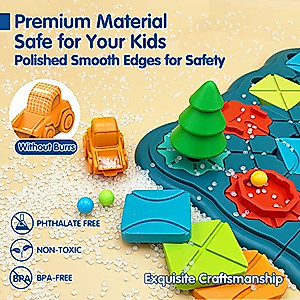 Kids Toys STEM Board Games - Smart Logical Road Builder Brain Teasers Puzzles for 3 to 4 5 6 7 Year Old Boys Girls, Educational Montessori Birthday Gifts for Ages 3-5 Preschool Classroom Learning