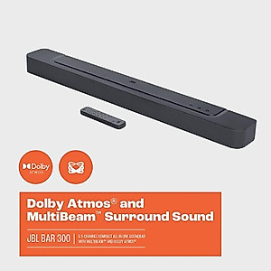 JBL Bar 300: 5.0-Channel Compact All-in-one soundbar with MultiBeam™ and Dolby Atmos®