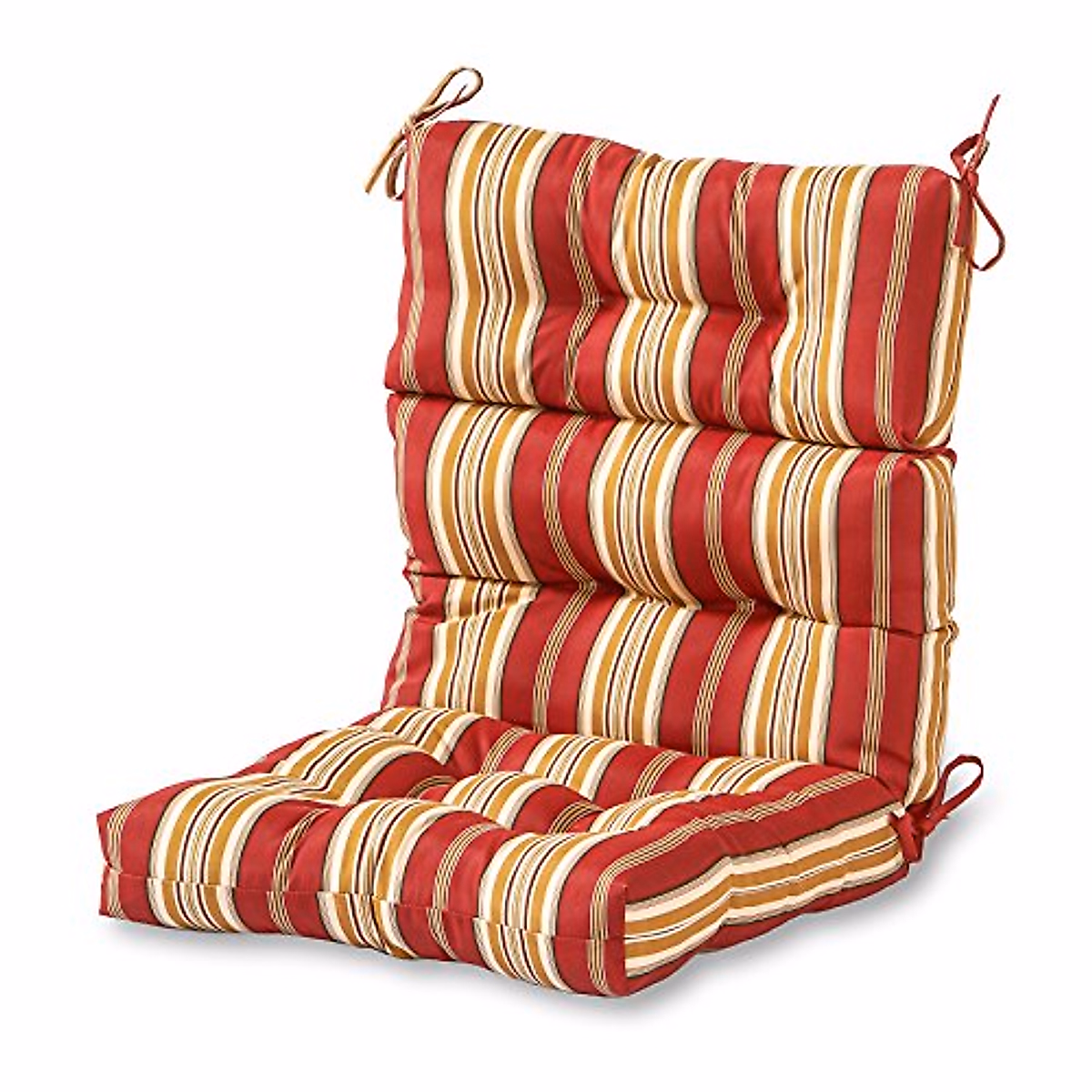Greendale Home Fashions Outdoor 44 x 22-inch High Back Chair Cushion, Set of 1, Tuscan Stripe