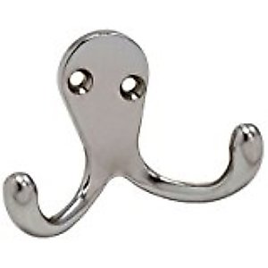 NATIONAL MFG/SPECTRUM BRANDS HHI N830-154 Double Robe Hook, Satin Chrome