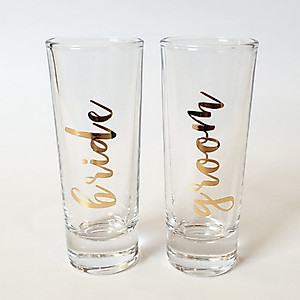 Custom Shot Glass with Gold Text, Add Your PERSONALIZED Text