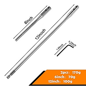 4PCS Drill Bit Extension Set, 1/4 Hex Shank Quick Change Spade Drill Bit Extension 6" and 12" Wood Spade Drill Bit Extension with 2 Keys Spade Bit Extension Set