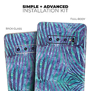 DesignSkinz Blue and Purple Watercolor Zebra Pattern Protective Vinyl Decal Wrap Skin Cover Compatible with The Samsung Galaxy S20 (Screen Trim & Back Glass Skin)