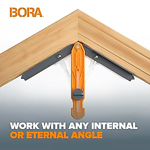 BORA MiteriX Compact Angle Finder Tool Gauge, Duplicates & Splits in Half for Precise Transfer to Miter Saw, Easy Corner and Angle Measuring & Duplicating - 530402