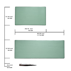 UPHTEH Anti Fatigue Kitchen Mats for Floor 2 Piece Set,17.32 * 28.74 and 17.32 * 46.25,Non Slip Waterproof Kitchen Mats and Rugs Ergonomic Comfort Mat for Kitchen,Home,Office,Sink,Laundry Room (green)