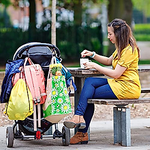 Stroller Hooks for Hanging Bags and Shopping - Double Award-Winning Stroller Clips - Baby Essentials Universal Stroller Clips for Bags - Black, 2 Pack by Baby Uma