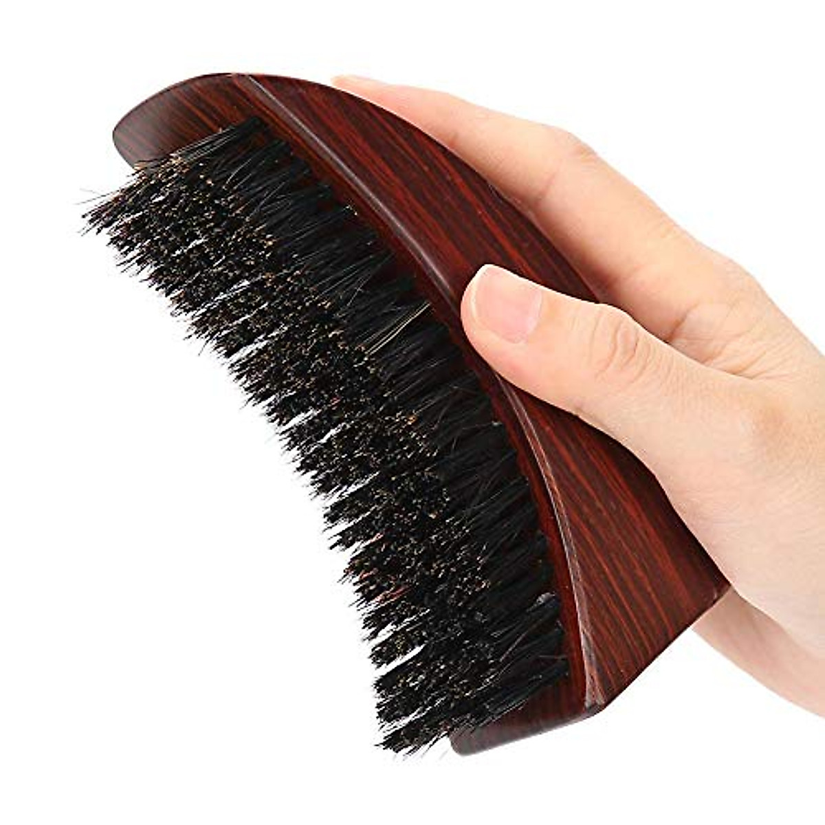 Curved Beard Brush, Wooden Beard Comb for Men Moderate Hardness Beard Brush Portable Mustache Hairbrushes Professional Beard Cleaning Brush for Home, Salon or Travel Use