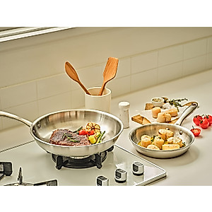 CHEF TOPF 5-ply Stainless Steel Frying Pan 11inch, Full 5-Ply Clad Construction Professional Grade Pan, Brushed Finish, Induction Cooking Pan, Oven Safe, Dishwasher Safe