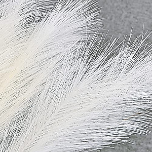 Artflower Artificial Pampas Grass, 6Pcs 39.3" Faux Pampas Branches Tall Reed Grass Decor Fake Reed Phragmites Plants Boho Home Decor Bunches for Home Wedding Party Decor(White)