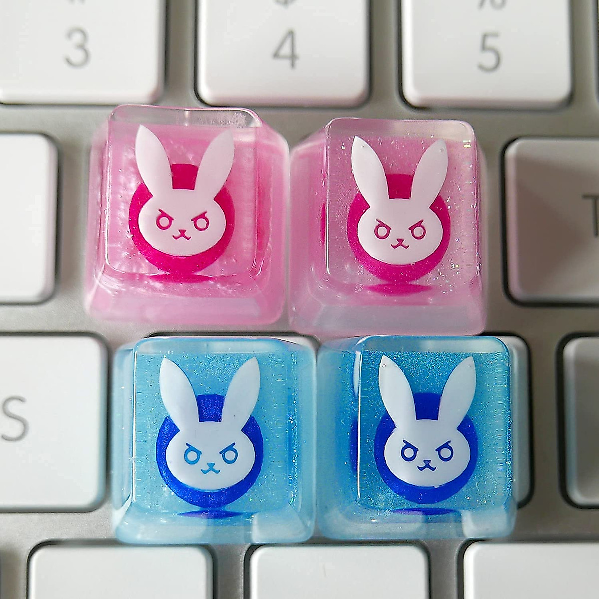 Gaming Keycaps DVA Pink Custom Overwatch Resin Keycaps for Cherry MX Swtiches (OEM R4) (Pink)