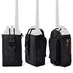 HYS Nylon Case with Belt Loop & D-Ring/Black Carrying Strap, Tactical Holster Walkie Talkie Pouch for MOTOROLA GP328 PRO5150 GP320 GP340 MTX960 Handheld Two Way Radio