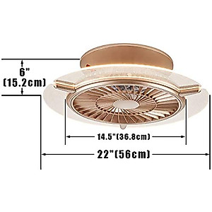 JLPAN Bladeless Ceiling Fan with Lights 22 in Flush Mount Low Profile Ceiling Fan Dimmable LED 6 Speeds Reversible Blades Timing with Remote Control Modern Enclosed Ceiling Fan, Silver