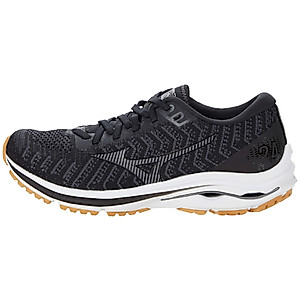Mizuno Women's Wave Rider 24 WAVEKNIT Running Shoe, Black-Dark Shadow, 6 D US