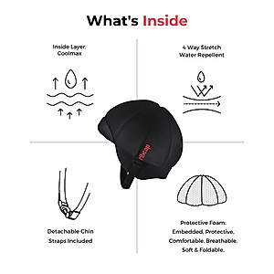 Ribcap Fox Medical Grade Protective Helmet | Black | Medium (22-23") | Soft Helmet for Epilepsy | Protective Helmet for Seizures | Fashionable and No Stigma