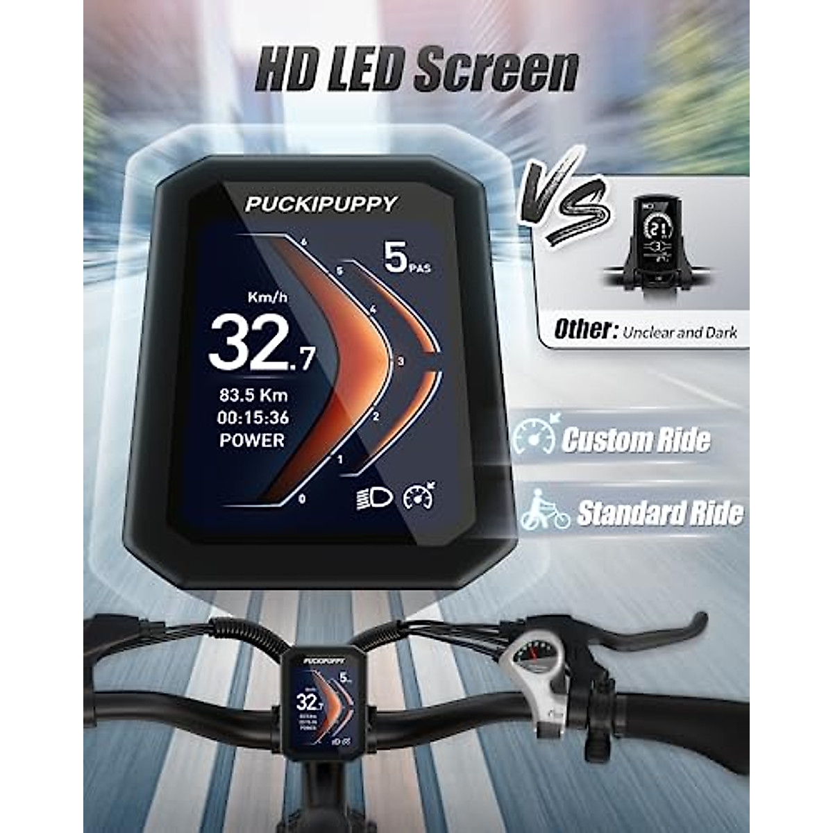 PUCKIPUPPY Electric Bike for Adults, 750W Motor, 48V 20AH Samsung Cells Battery Adult Electric Bicycles, 26" Fat Tire Full Suspension Ebike, 30MPH Beach Mountain E Bike, Shimano 7 Speed, 75Miles Range