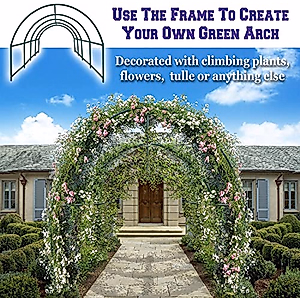 YardGrow Greenhouse Frames for Larger Hot Garden House Support Arch Frame Climbing Plants/Flowers/Vegetables Outdoor (16x7x7 FT)