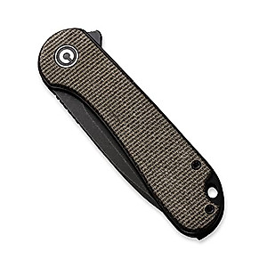 CIVIVI Elementum Pocket Folding Knife,Black Stonewashed D2 Blade Micarta Handle, Good for EDC Outdoor C907Z