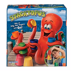 Stacktopus Kids' Game -- Use Silly Sea Fingers to Stack Cups -- Ages 5+