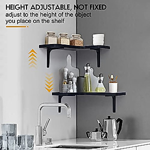 Corner Floating Shelves Set of 4 | Corner Wall Shelves | Wall Mounted Corner Storage Display Shelving for Bathroom, Bedroom, Living Room, Kitchen | 16" W x 11-2/5" D | L-Shaped, Matte Black