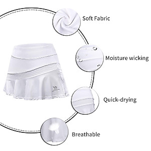 CAMELSPORTS Women Casual Active Sport Skirt Tennis Golf Skorts Pleated for Athletic Running Workout with Built-in Shorts