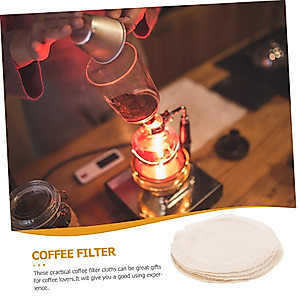 Uonlytech 80 Pcs Coffee Filter Cloth Coffee Filters 4 Portable Espresso Machine Espresso Coffee Machine Espresso Machines Coffee Tea Filter Espresso Pot Coffee Powder Siphon Cotton