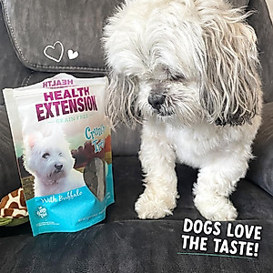 Health Extension Heart-Shaped Crunchy Biscuits, 12oz (340g) – Buffalo Recipe, GMO-Free Dog Training Treats for Small Breeds, Added Vitamins & Minerals (Pack of 2)