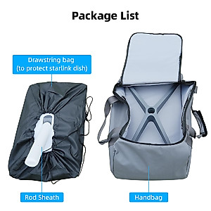 XTAR HB2 starlink bag keeps all your Starlink gear together and safe,Starlink carry bag with drawstring pocket to protect the starlink Gen 2 dish (NOT For GEN 3,ONLY suitable for GEN 2)