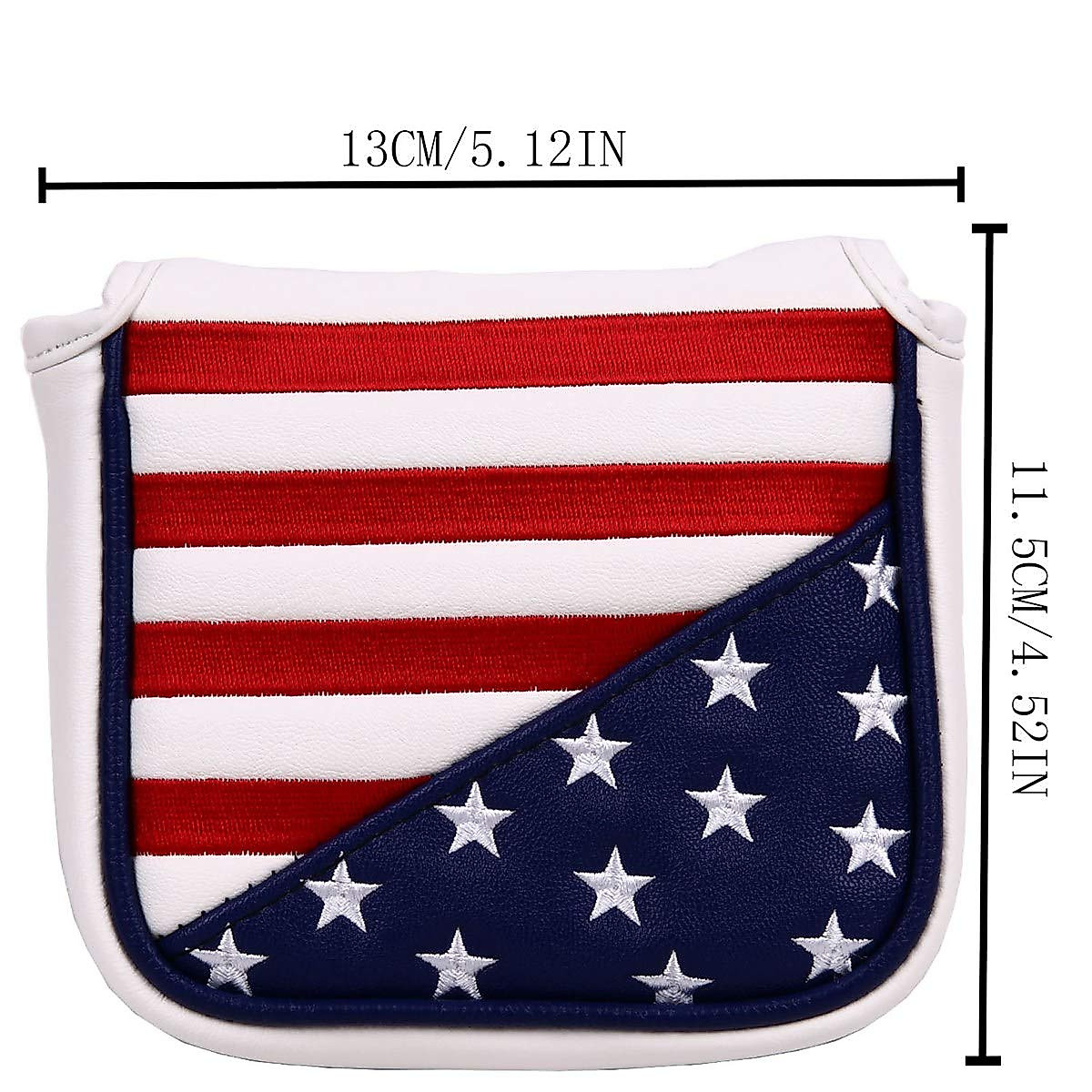 USA Stars and Stripes Square Mallet Shaped Magnetic Closure Golf Putter Head Cover for Scotty Cameron Golf Builder