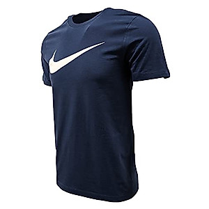 Nike Men's Sportswear Swoosh T-Shirts (Medium, Obsidian/White)