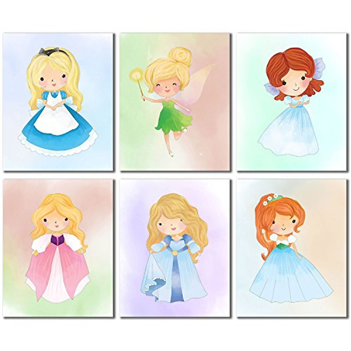 Ultimate Princess and Heroine Kids Art Prints - Set of 24 Original (8 inches x 10 inches) Watercolor Photos
