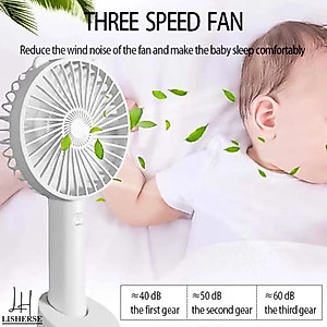 Pack 3 Mini Fan Portable, Mini Handheld Fan, Portable Fan For Travel, Hand Fan rechargeable, Personal Fan Handheld, Small Battery operated Fan, Lash Fan dryer for eyelash extensions (BLUE/GREEN/WHITE)
