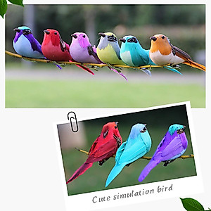 12Pcs Artificial Feathered Birds Christmas Decorations, Colorful Simulation Foam Birds Clip-on Christmas Tree Ornament, Artificial Bird Ornaments for DIY Crafts Home Garden Wedding Easter Decor Y