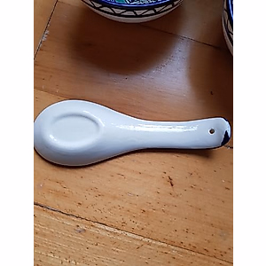 Bluenoemi Israeli Jewelry & Gifts Armenian Ceramics Rest Spoon Shalom Jerusalem Gift Bluenoemi Ceramics Rest Spoon Housewarming Gifts Handmade in Israel.