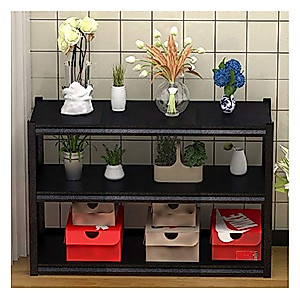 MM Black Shelves, Metal 3 Shelf Rack, Sturdy Enough, Space Saver, Oven Rack Microwave Stand for Kitchen, Standing Storage Unit (Color : Black, Size : 100cm × 35cm × 80cm)