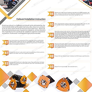 maXpeedingrods Coilovers for Ford Mustang 1994-2004, 4pcs Complete Assemblies Coilovers Suspension KIt, Coil Struts Shock Absorber Adjustable Height Lowering Kit by 1-3”, Blue