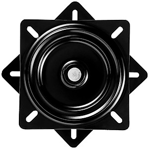 SINJEUN 4 Pack 6 Inch Heavy Duty Bar Stool Swivel Plate, Square 360° Swivel Ball Bearing Plate Replacement, Seat Swivel Base Mount Plate for Recliner Chair or Furniture, 300 Pound Capacity, Black