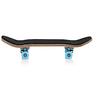 Raguso Maple Wooden Alloy Fingerboard Finger Skateboards Mini Fingerboard with Soft Pad Bearing Wheels and Box Reduce Pressure Kids Gifts(Light Blue)