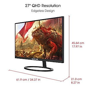 Sceptre IPS 27 Inch 2K 2560 x 1440p QHD 75Hz DisplayPort HDMI 99% sRGB Build-in Speakers Machine Black (E275W-QPT)