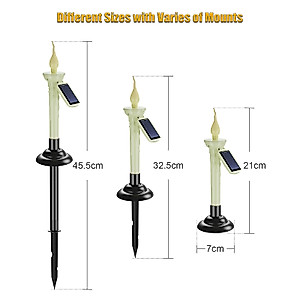 Solar Window Candles with Candlesticks Holders, PChero 6 Packs Waterproof Rechargeable LED Taper Candles with Dusk to Dawn Light Sensor for Outdoor Garden Patio Table Windowsill Decor